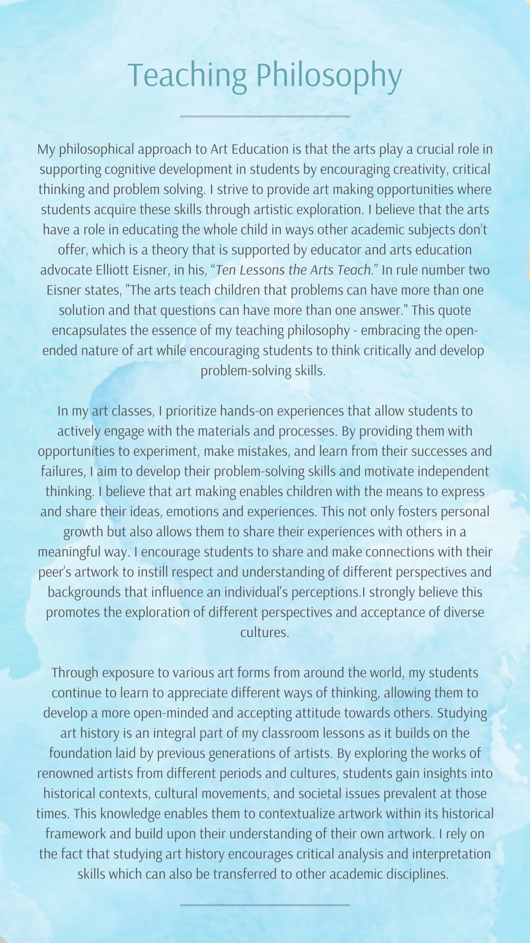 Teaching Philosophy – Mrs. Nienstedt's Portfolio